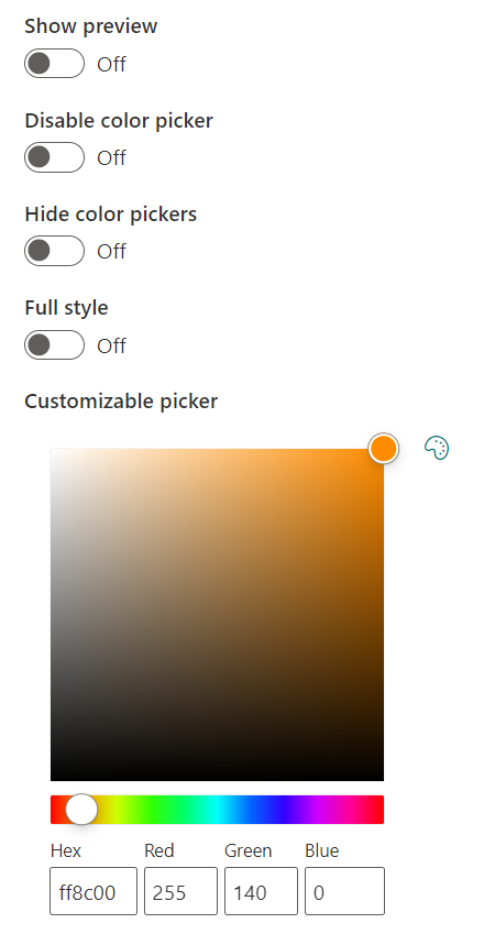 Overview of the Color Picker control from the PnP Property Controls – I ...