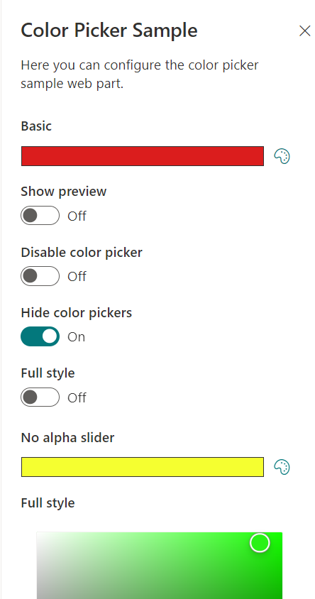 Overview of the Color Picker control from the PnP Property Controls – I ...