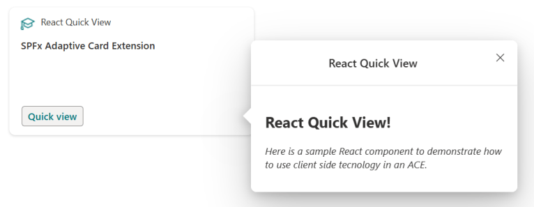 Use React in the Quick View of an Adaptive Card Extension – I am GuidoZam